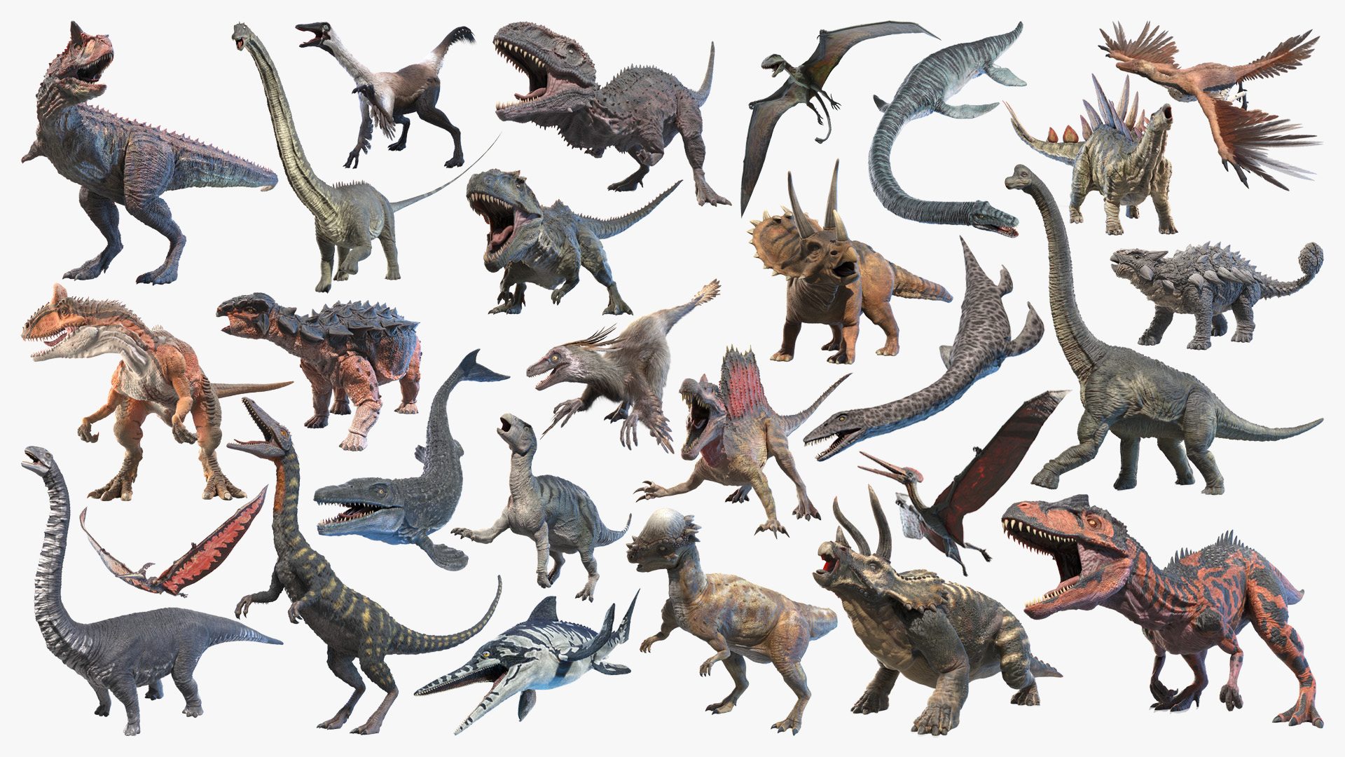 Dinosaurs dinopack large 3D model - TurboSquid 1679877