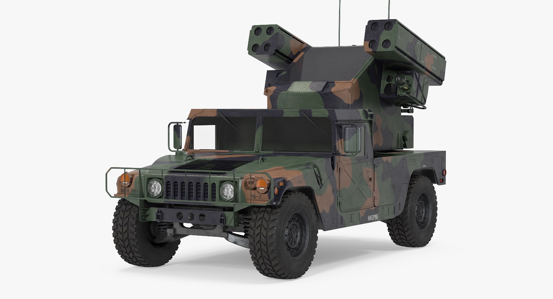 3d hmmwv m998 equipped avenger model