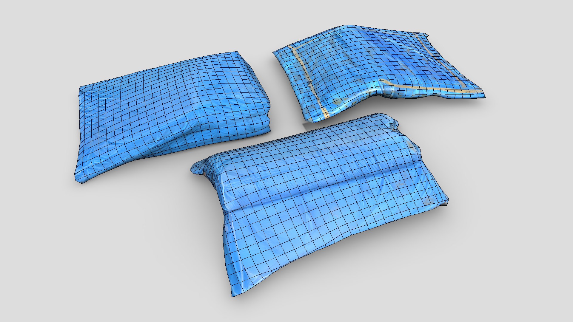 3D Folded Blue Tarp Pack - TurboSquid 2215616