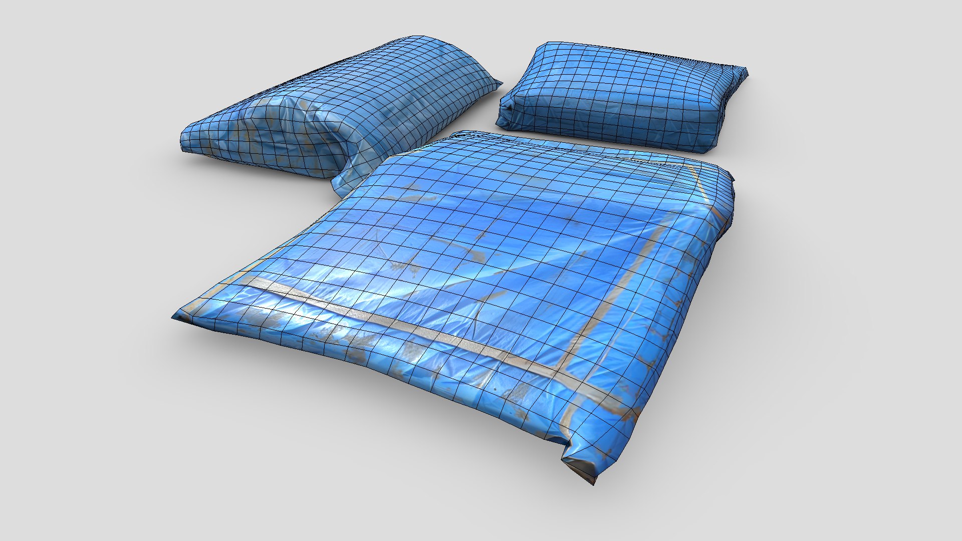 3D Folded Blue Tarp Pack - TurboSquid 2215616