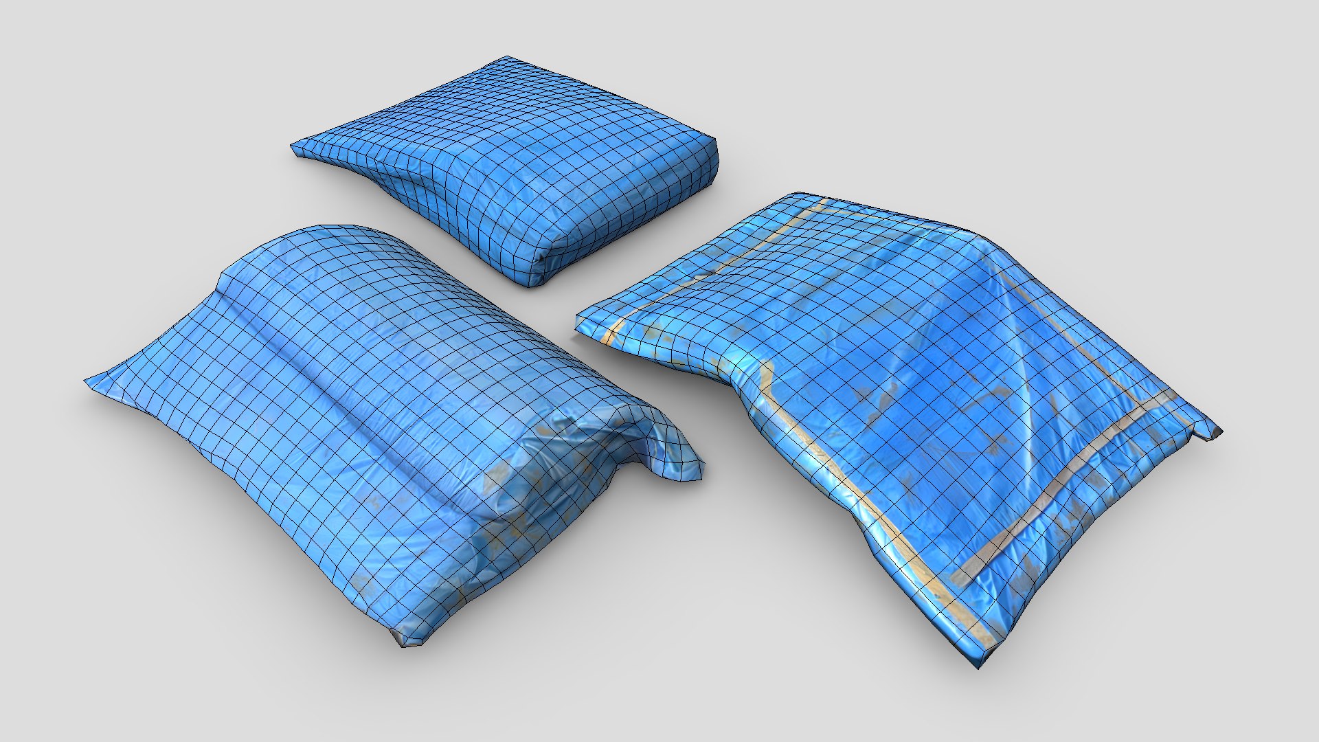 3D Folded Blue Tarp Pack - TurboSquid 2215616