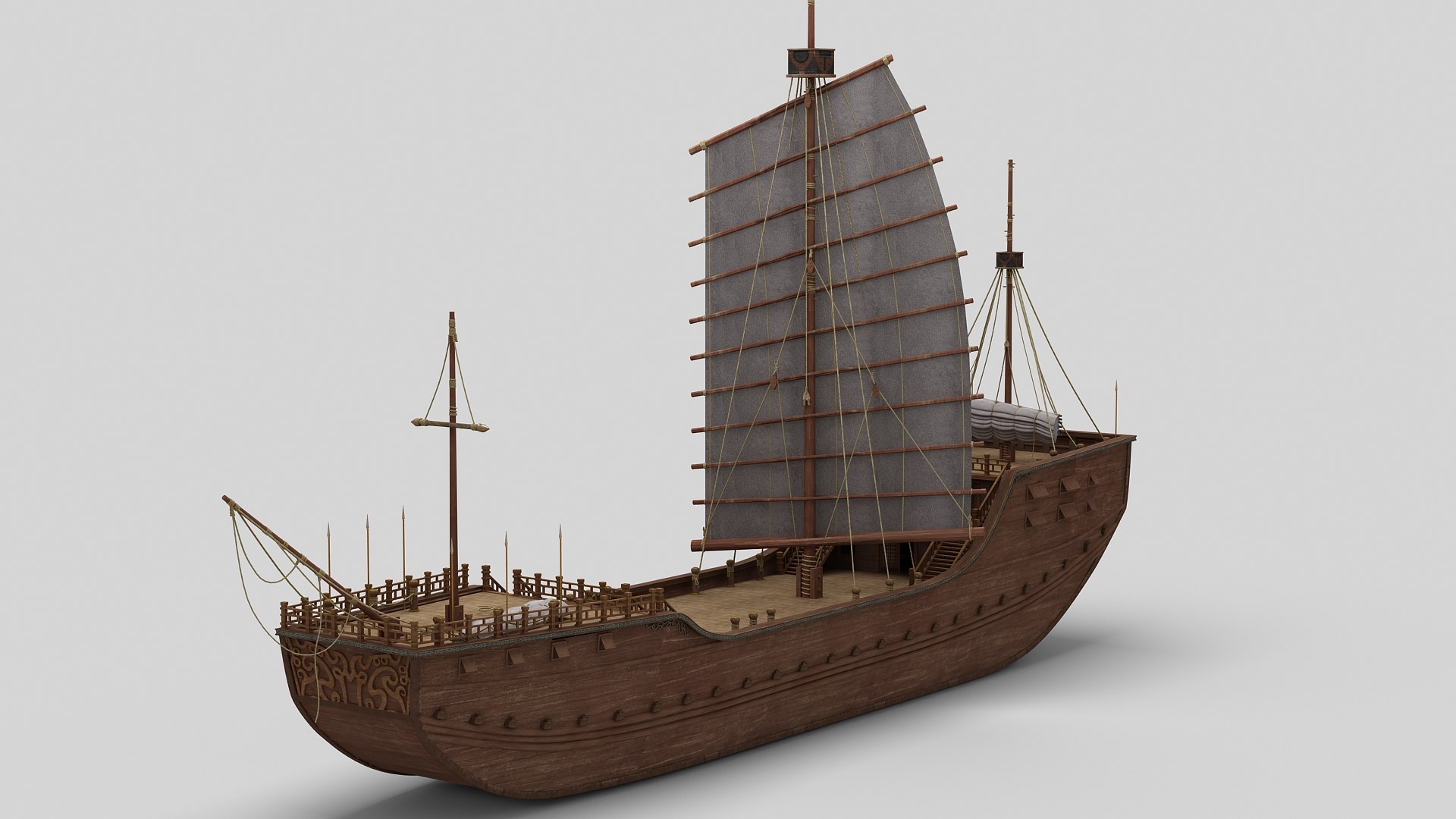 3D Model Chinese Boat Collection 01 - TurboSquid 2330874