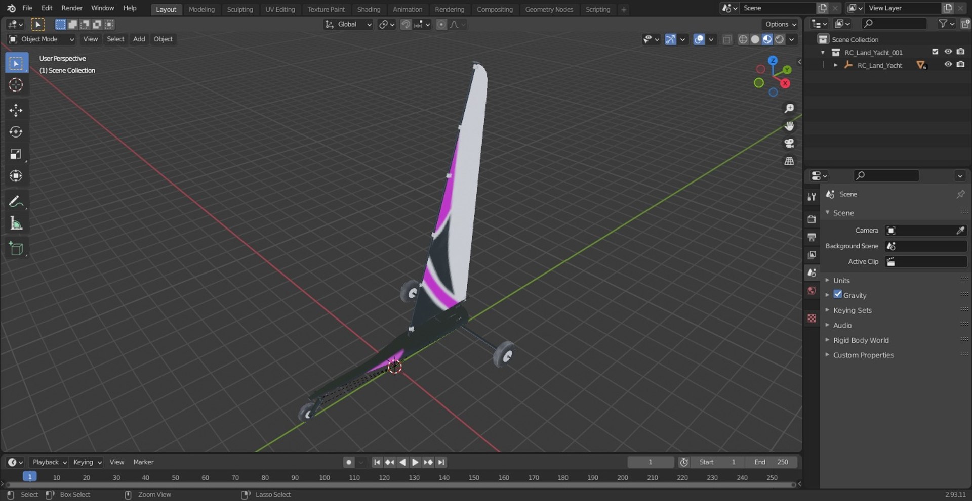 RC Land Yacht Model - TurboSquid 1997953