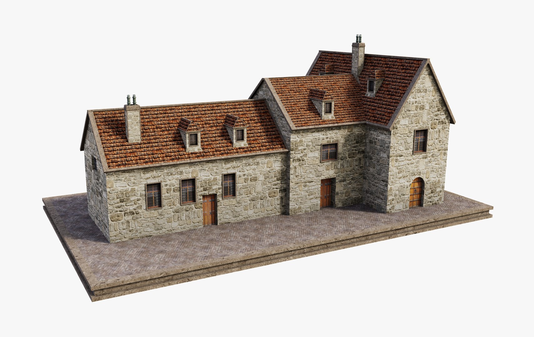 Free Old House Building 3D Model - TurboSquid 2389109