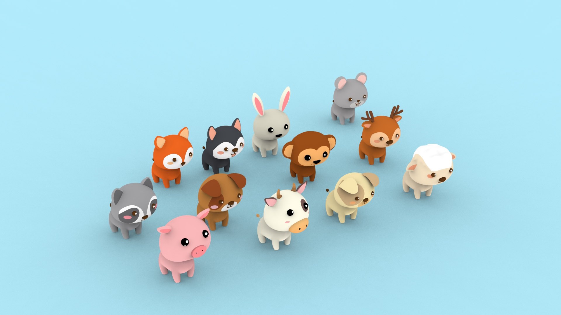 3D Cartoon Animal Character V001 Collection - TurboSquid 2099507