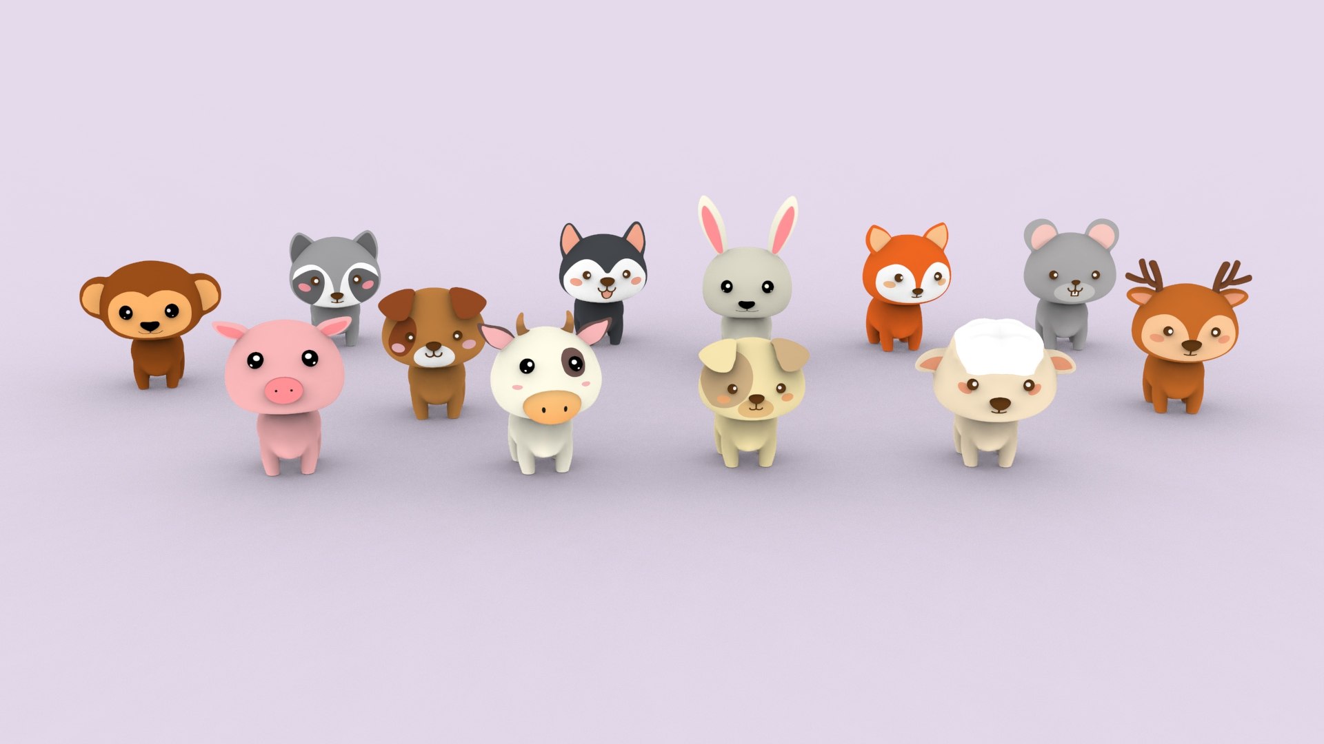 3D Cartoon Animal Character V001 Collection - TurboSquid 2099507