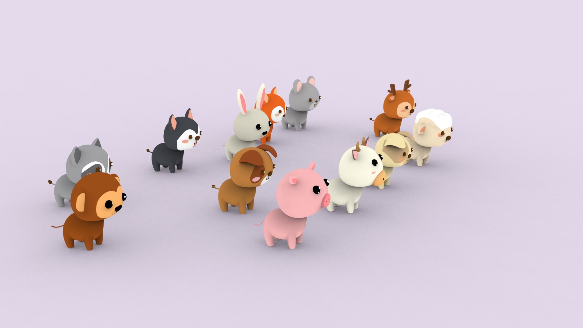 3D Cartoon Animal Character V001 Collection - TurboSquid 2099507