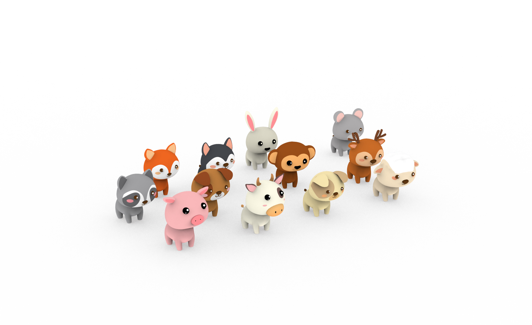 3D Cartoon Animal Character V001 Collection - TurboSquid 2099507