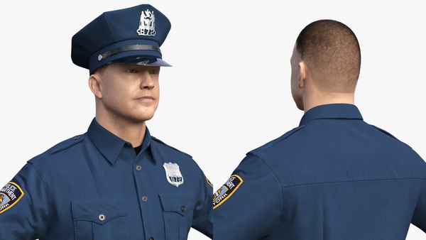 modelo 3d Oficial de policía de NYPD T-Pose Fur - TurboSquid 1475493
