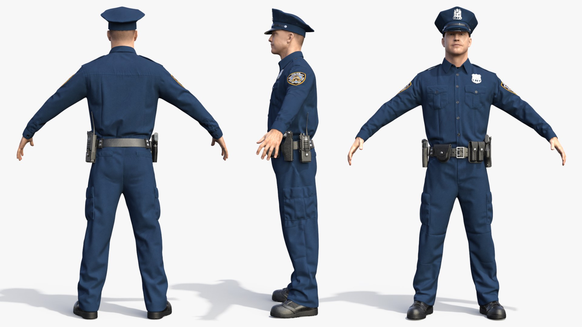 Nypd police officer t-pose 3D model - TurboSquid 1475493