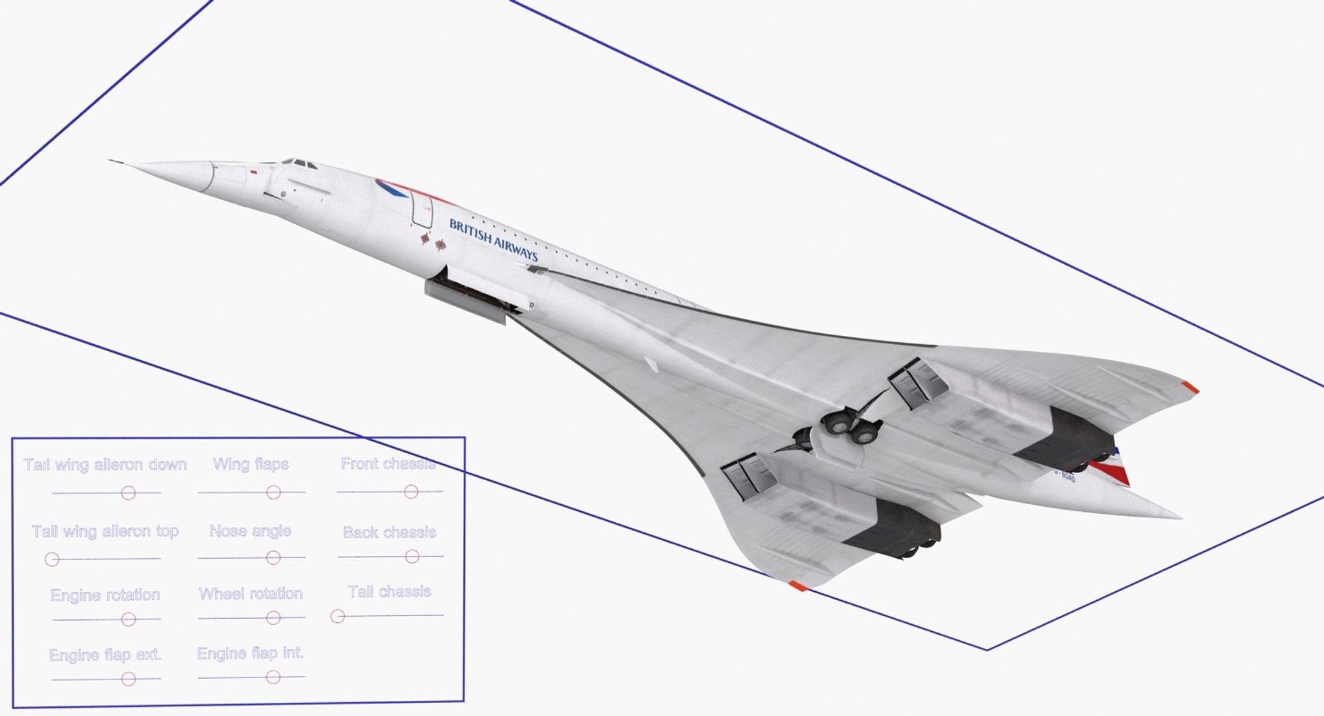 3d Model Concorde Supersonic Passenger Jet