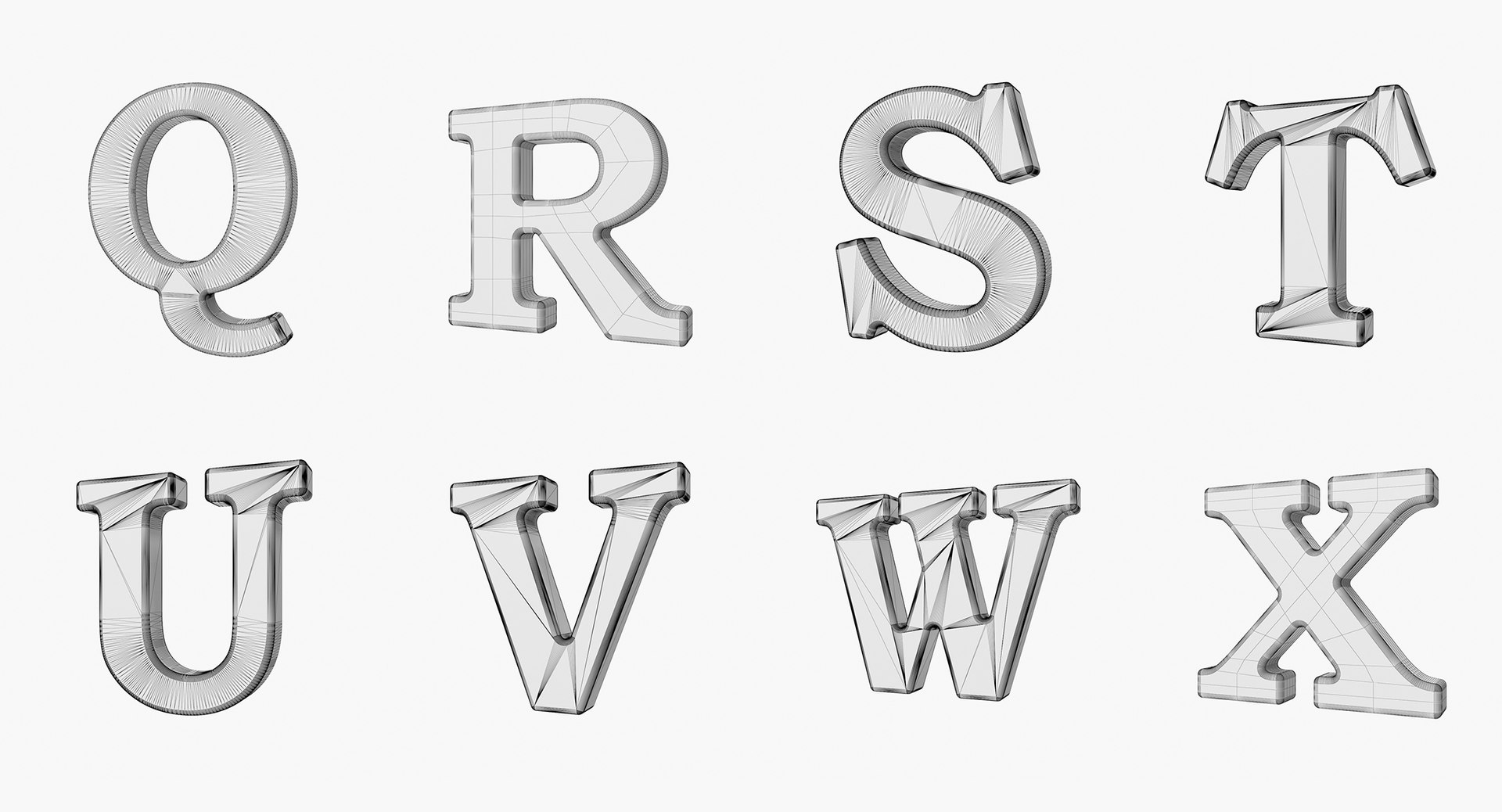 3D Letters And Punct Marks With Soft Chamfer - TurboSquid 2334484