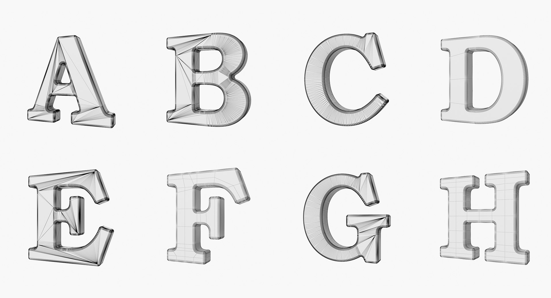 3D Letters And Punct Marks With Soft Chamfered - TurboSquid 2334484