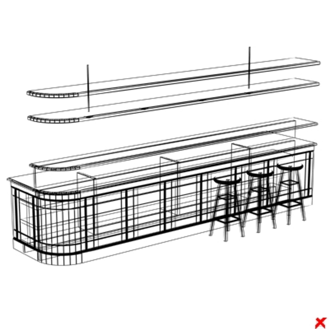 Bar Counter 3d 3ds