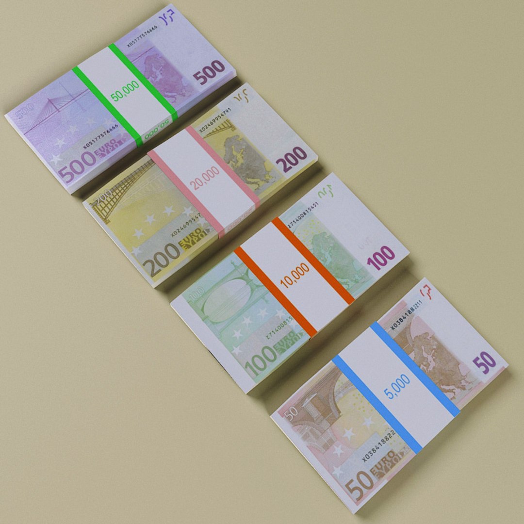 3d Euro Banknotes