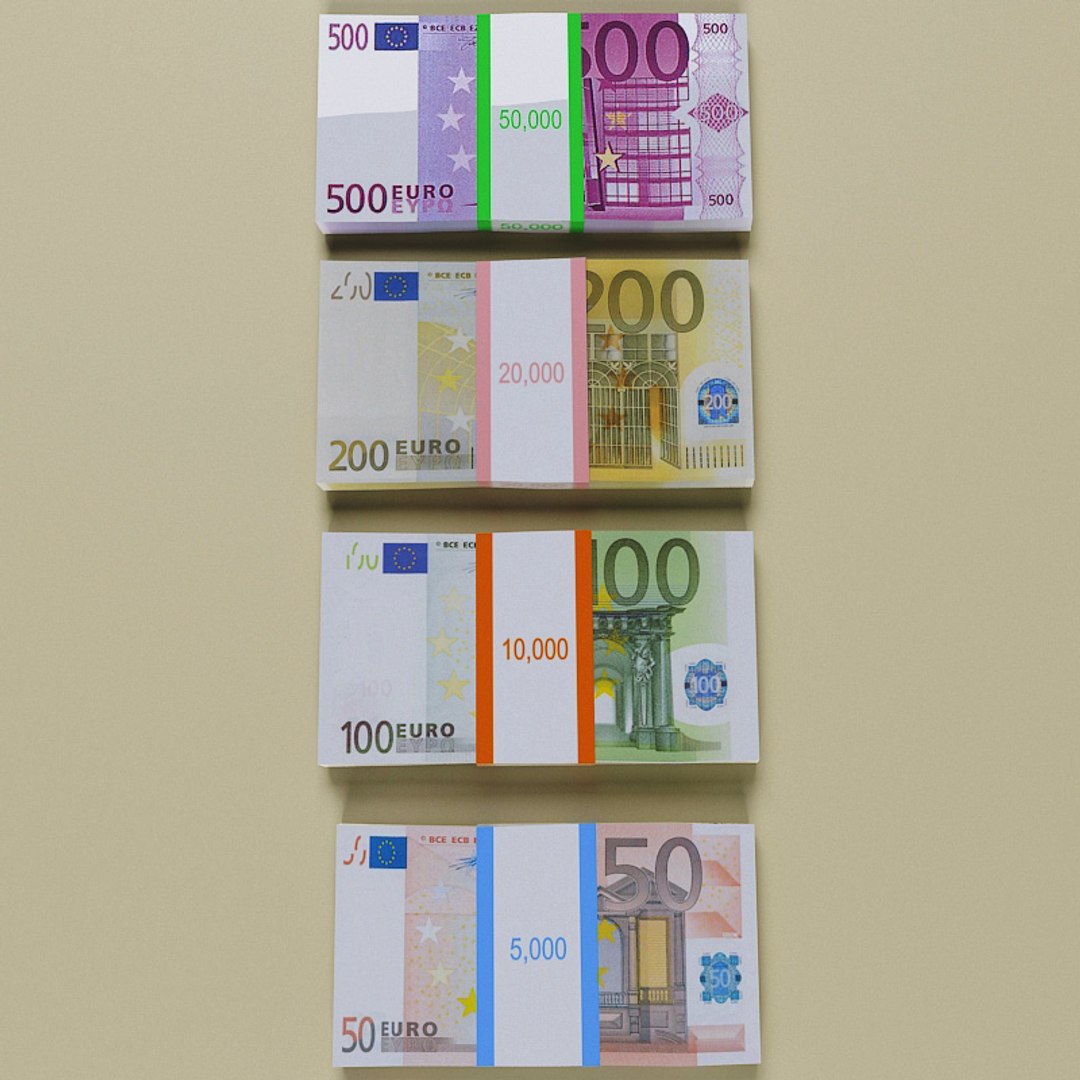 3d Euro Banknotes