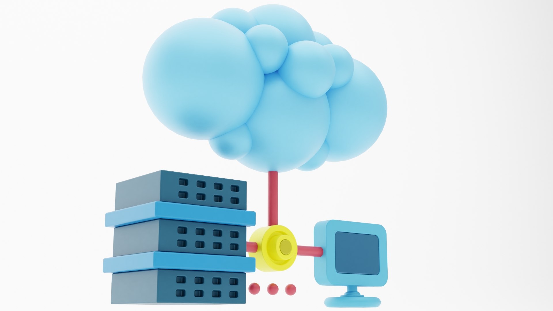 3D Website Hosting 3d Icon Represented With Computer And Server ...