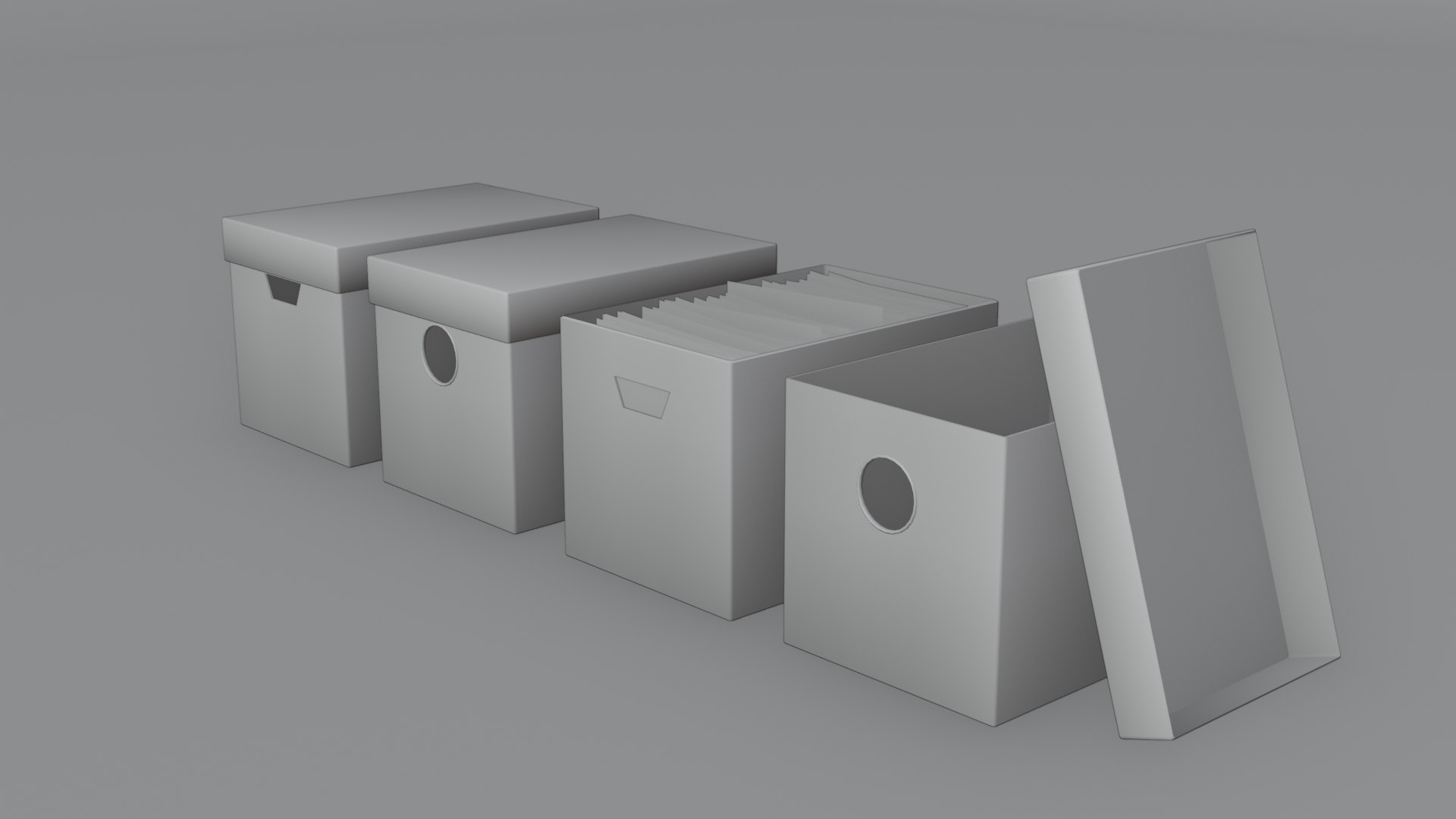 Cardboard Filing Box 4K And 2K 3D Model - TurboSquid 2009746