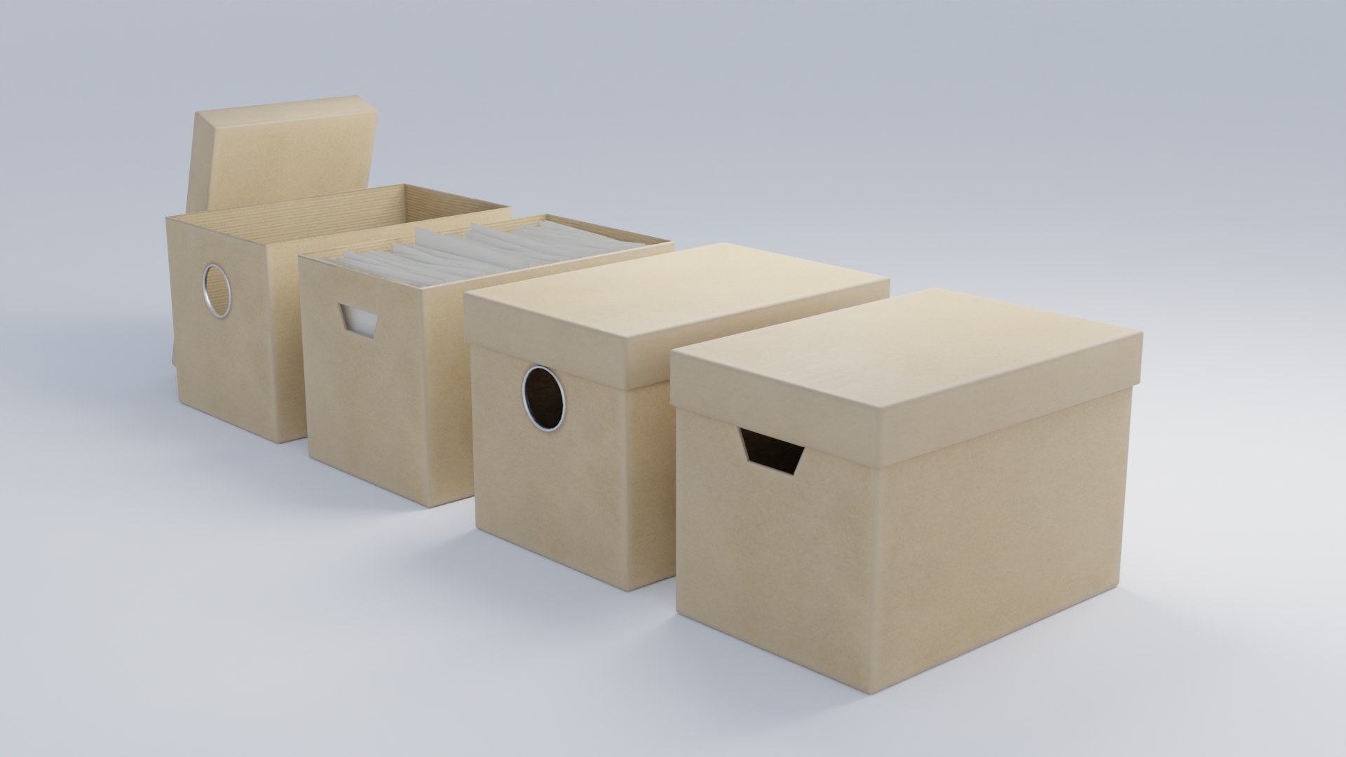 Cardboard Filing Box 4K And 2K 3D Model - TurboSquid 2009746