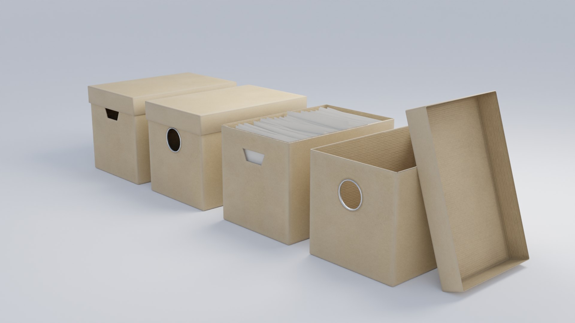 Cardboard Filing Box 4K And 2K 3D Model - TurboSquid 2009746