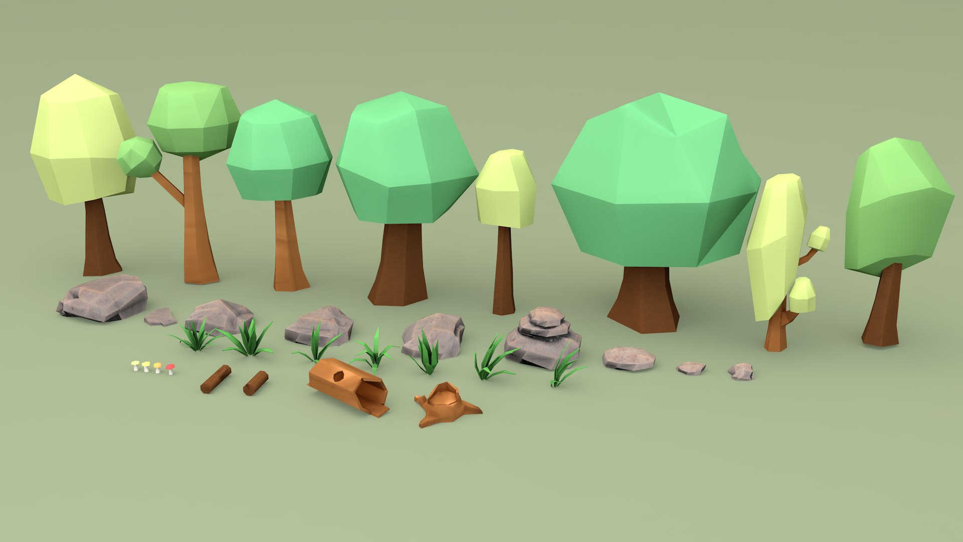 Cartoon forest tree 3D - TurboSquid 1429757