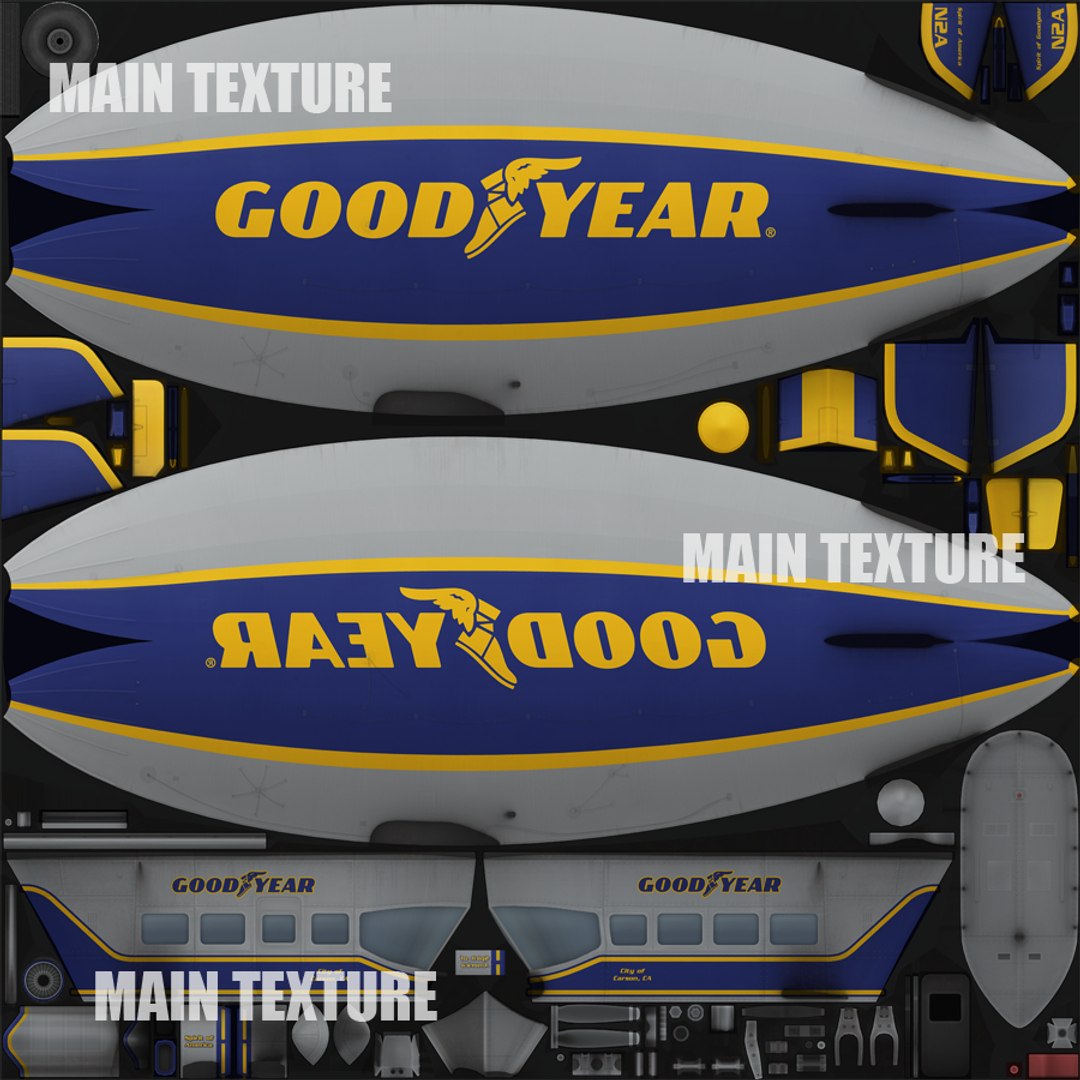 Low-poly Goodyear Blimp 3D Model - TurboSquid 1239891