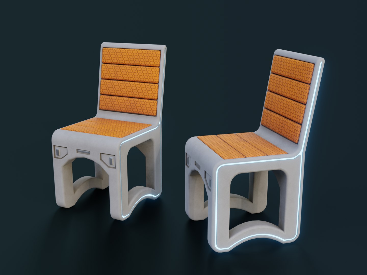 3D Sci-Fi Chair Model - TurboSquid 1853537