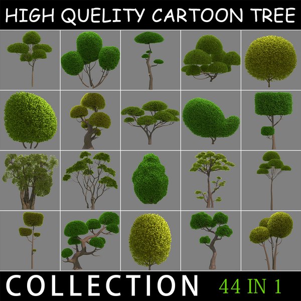 ma cartoon trees