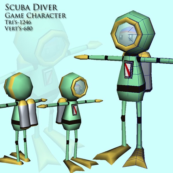Diver 3D Models for Download | TurboSquid