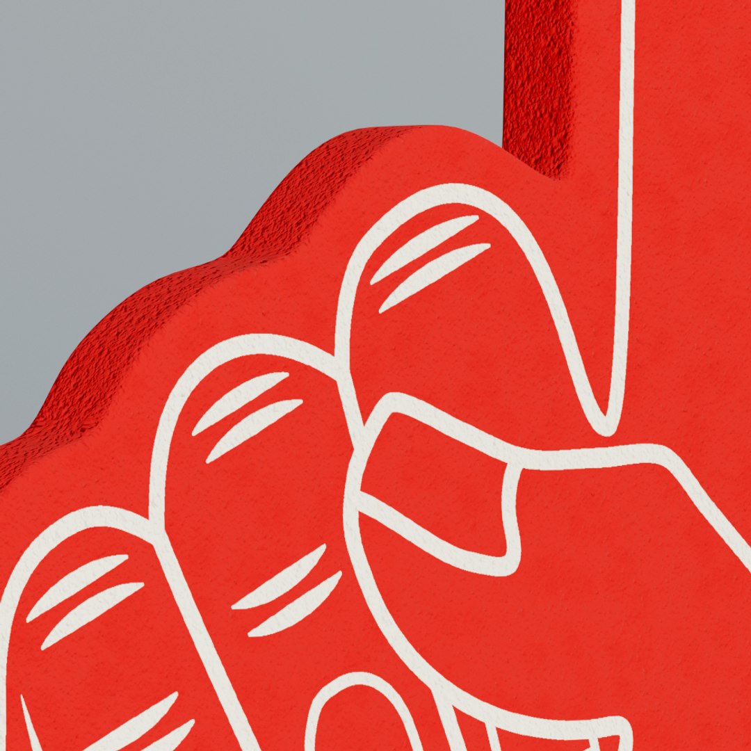 3D Sample Fan Foam Finger Model - TurboSquid 1393184