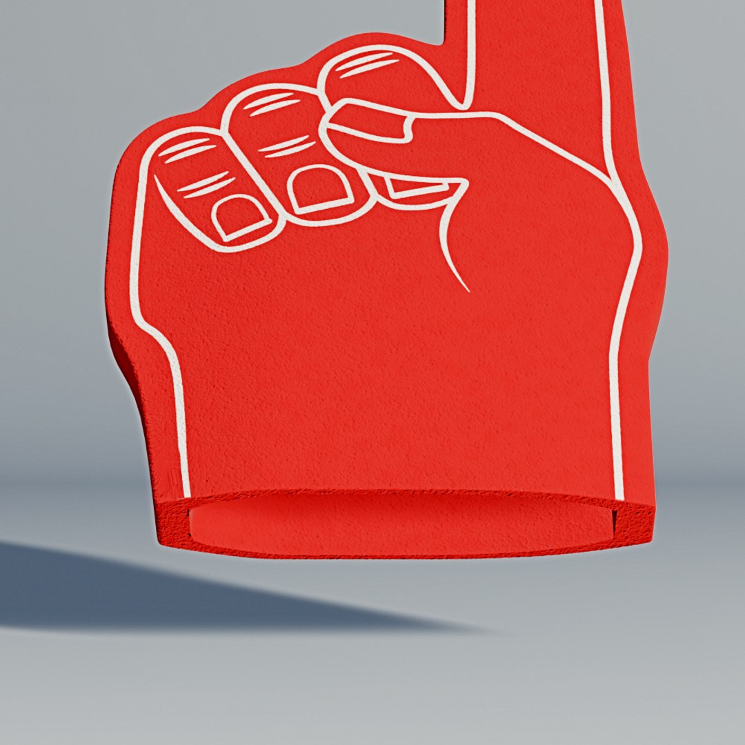 3D Sample Fan Foam Finger Model - TurboSquid 1393184