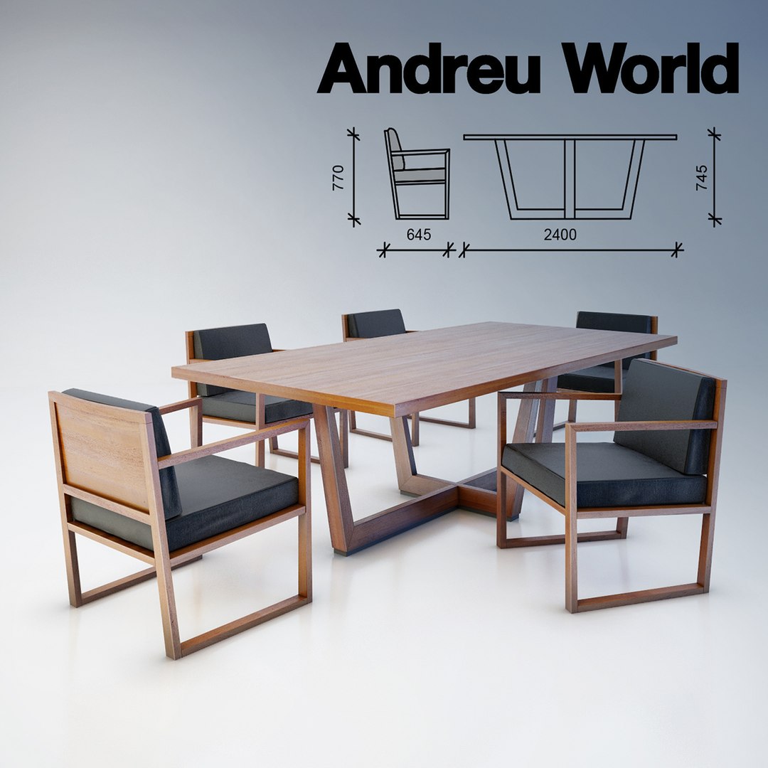 3D Andreu World Table Chair - TurboSquid 1177103