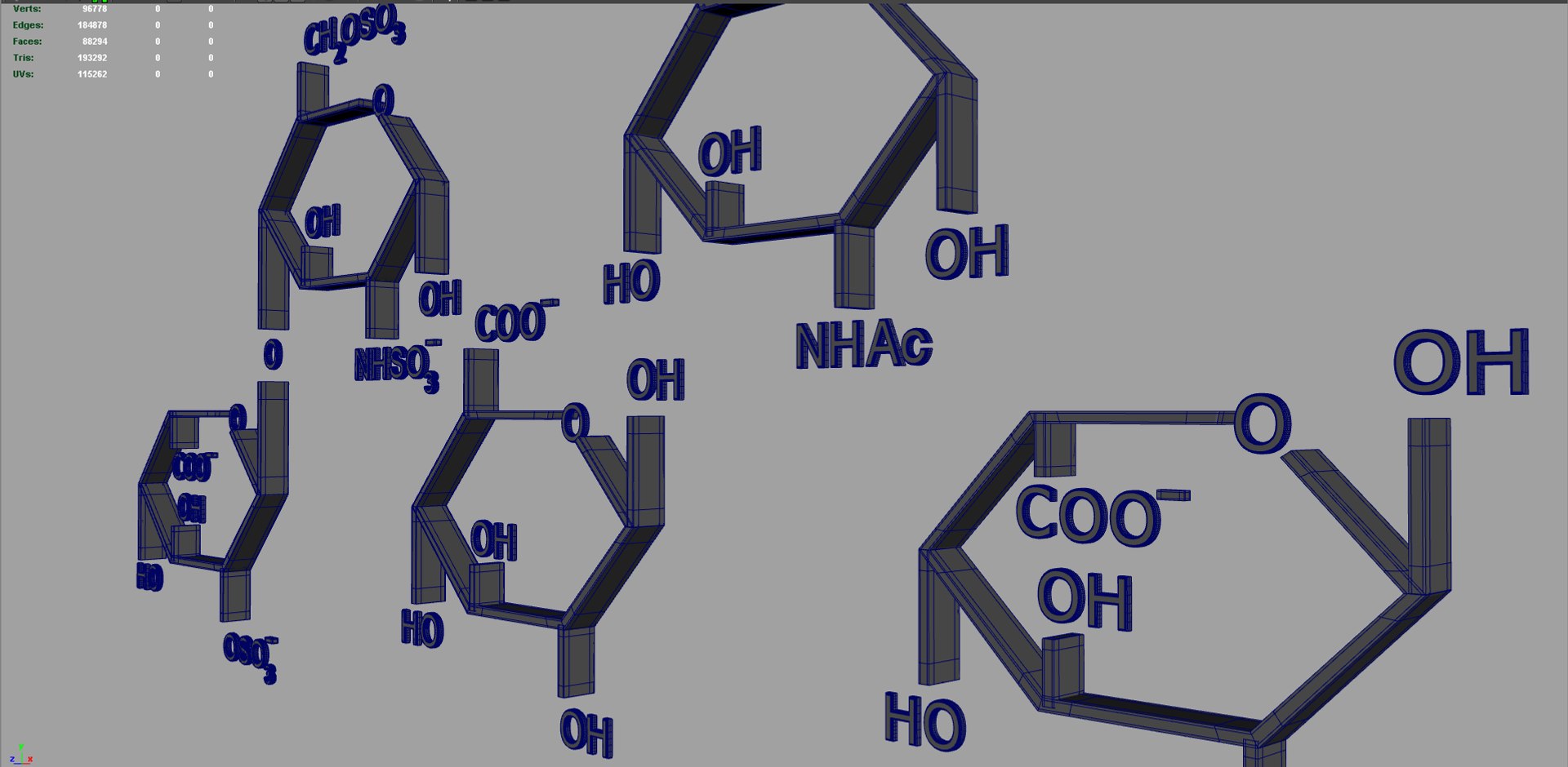 Chemical Structure Heparin Model - TurboSquid 1238352