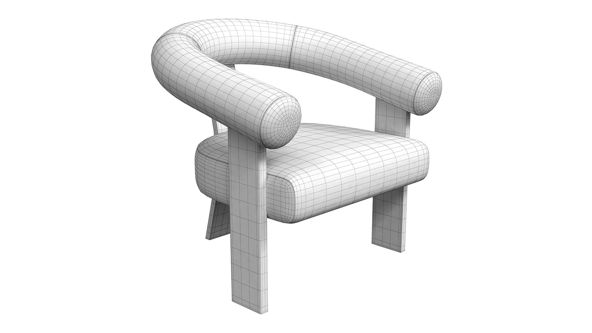 3D model Boucle Curved Armchair Life Interiors - TurboSquid 2076583