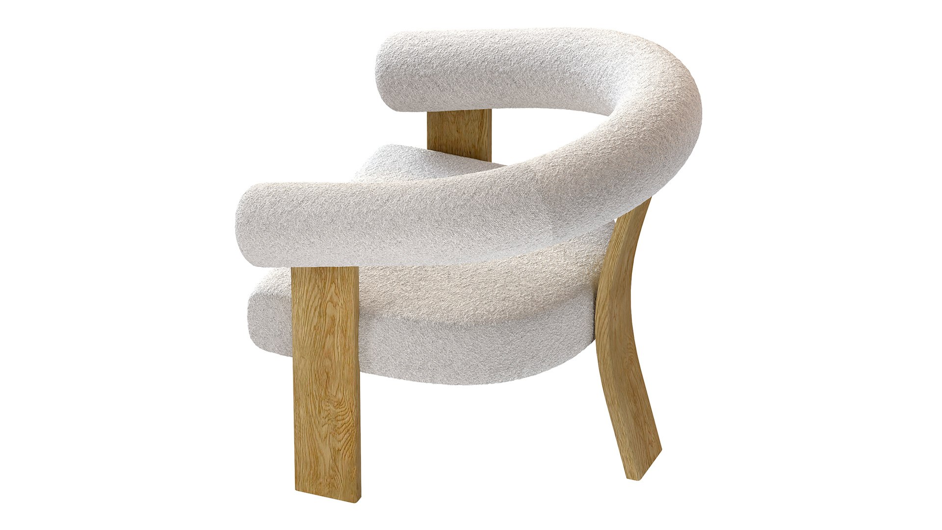 3D model Boucle Curved Armchair Life Interiors - TurboSquid 2076583