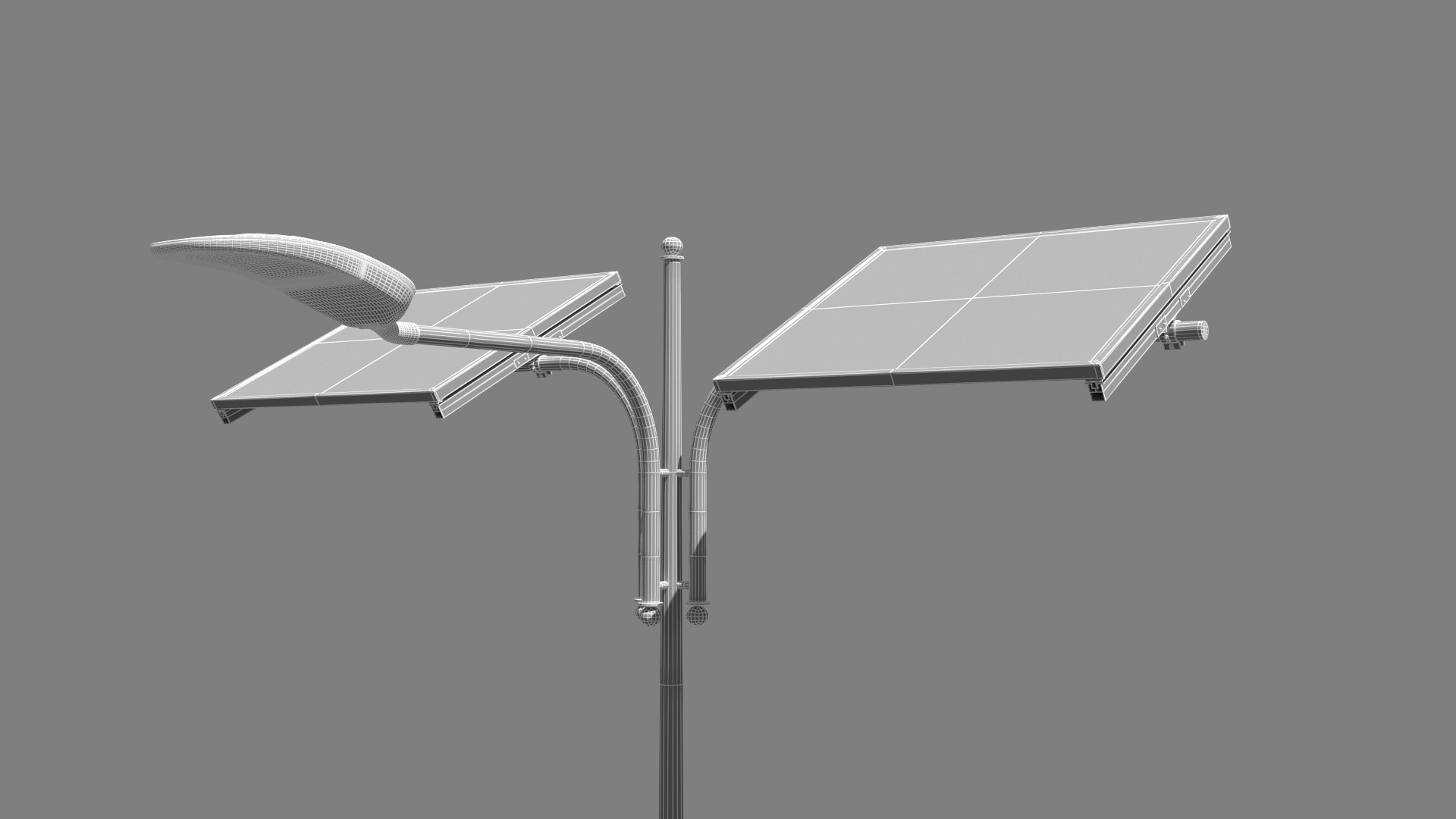 3D Model Street Lamp With Small Solar Panels - TurboSquid 2034370