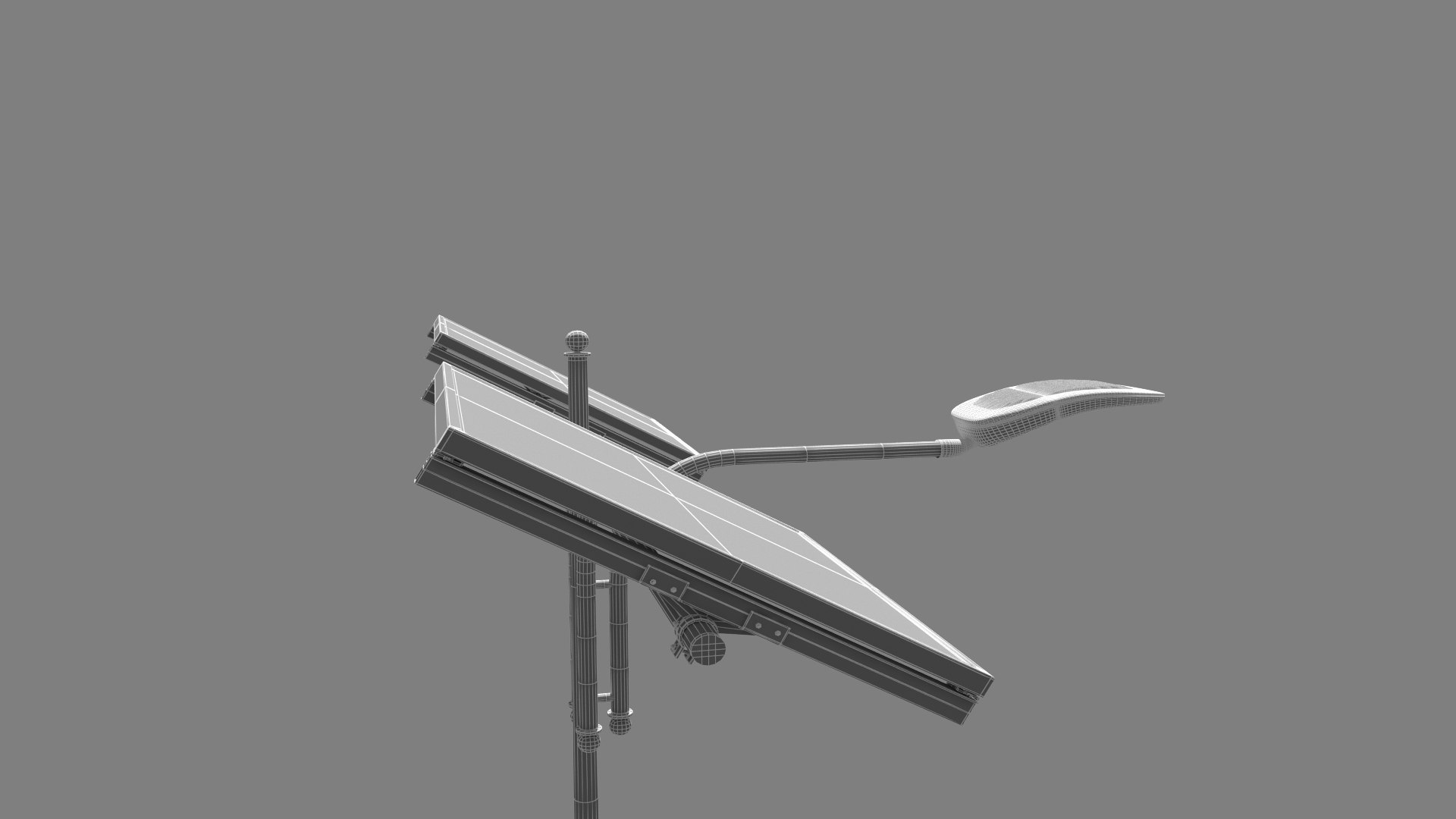 3D Model Street Lamp With Small Solar Panels - TurboSquid 2034370
