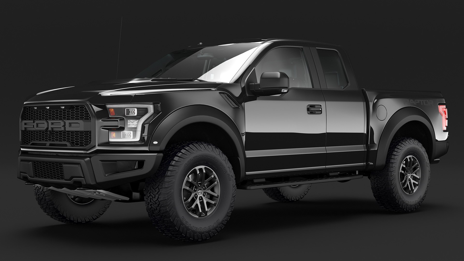 Black Ford F-150 Raptor 2017 model - TurboSquid 2080716