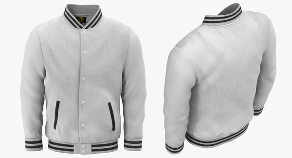 3d white baseball jacket