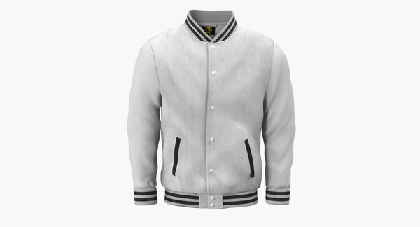 3d white baseball jacket