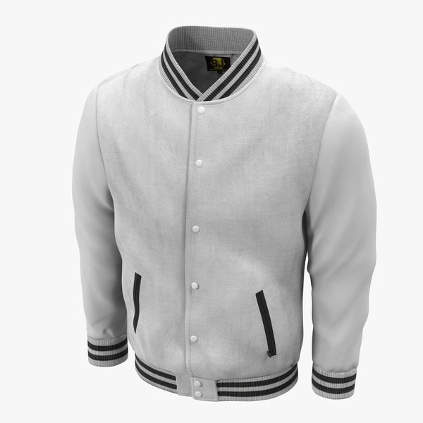 3d white baseball jacket