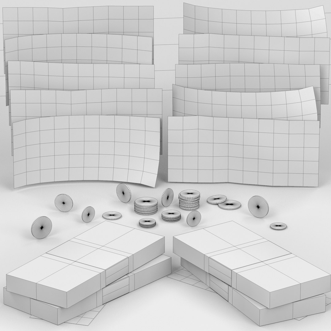 Photo Realistic Money Coins C4d