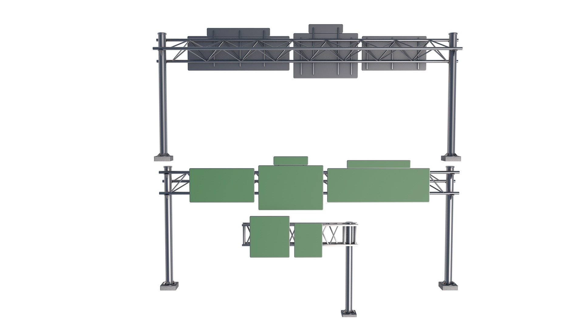 3D Green Direction Highway Signs Model - TurboSquid 1919171