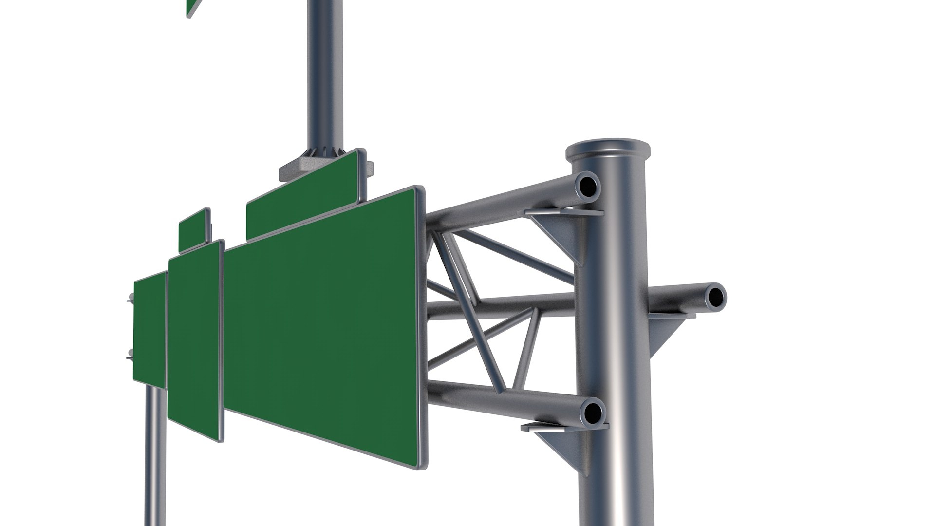 3D Green Direction Highway Signs Model - TurboSquid 1919171