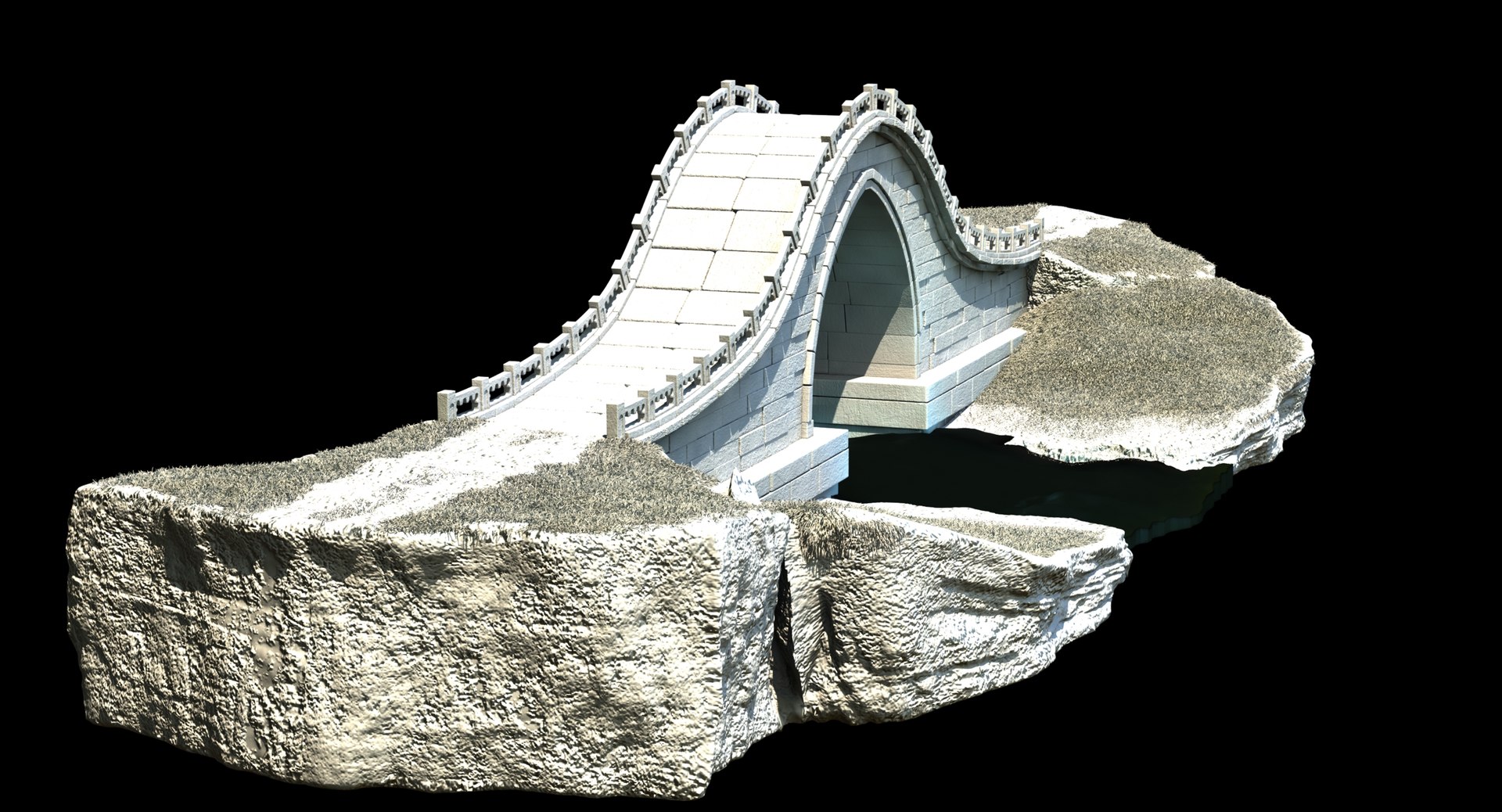 Stone Bridge 3d Model