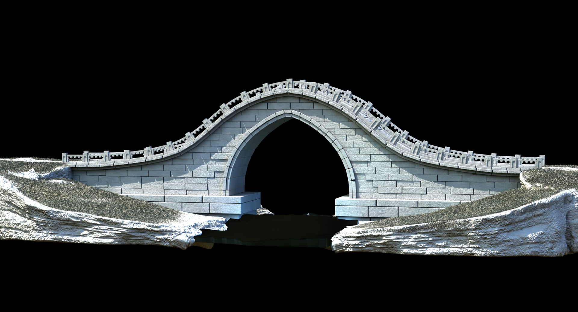 Stone Bridge 3d Model