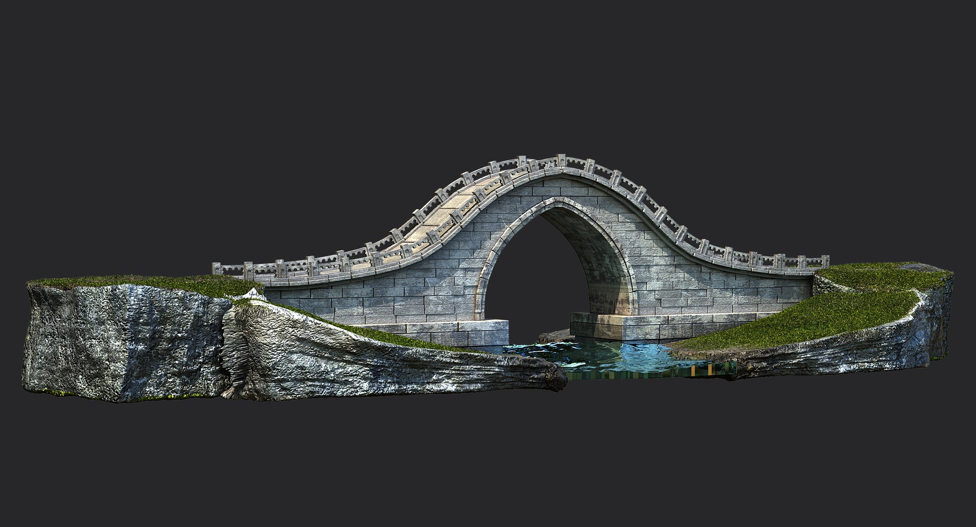 Stone Bridge 3d Model