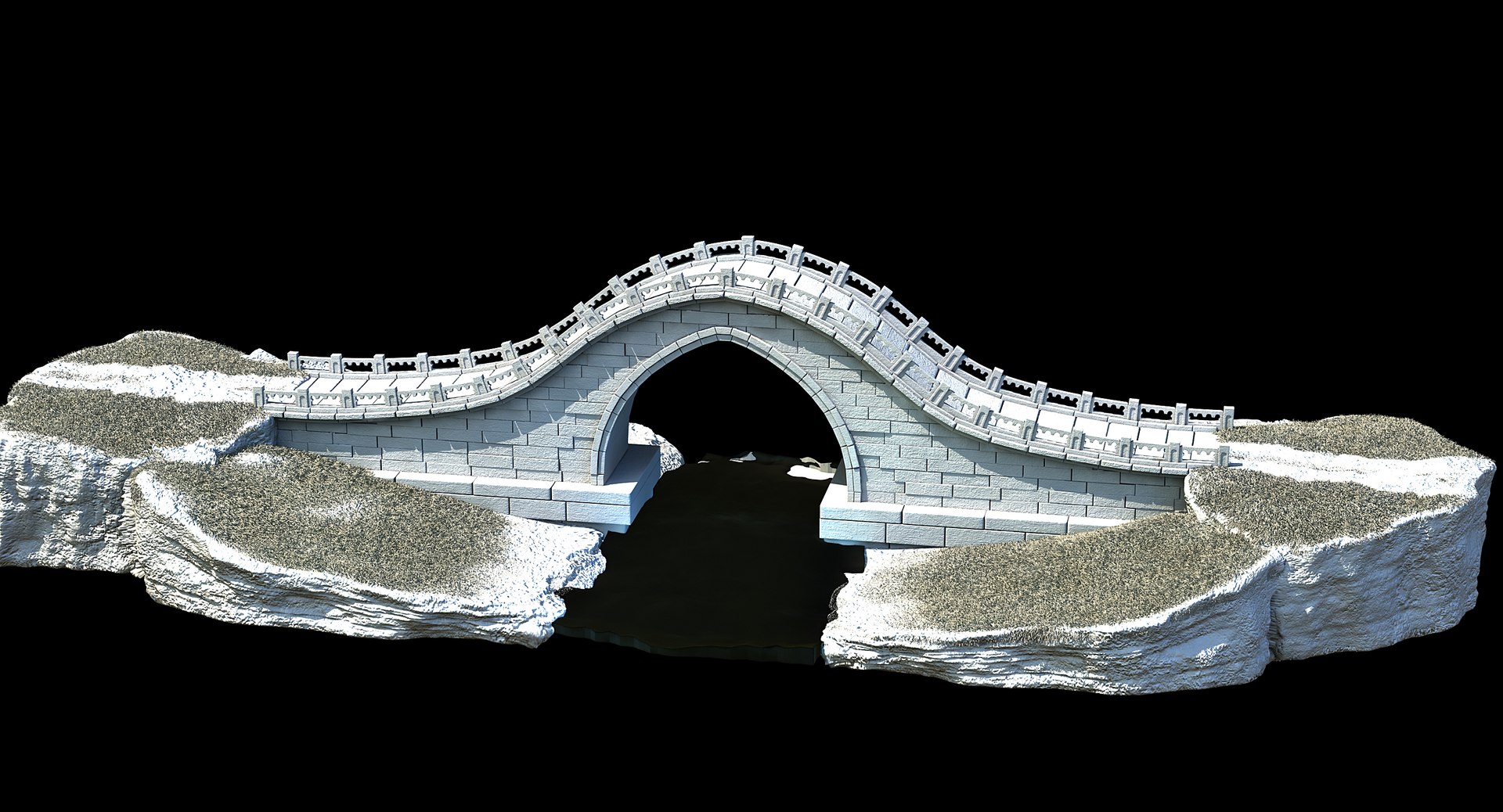 Stone Bridge 3d Model
