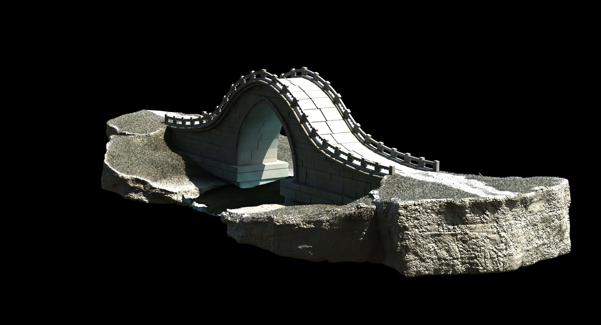 Stone Bridge 3d Model