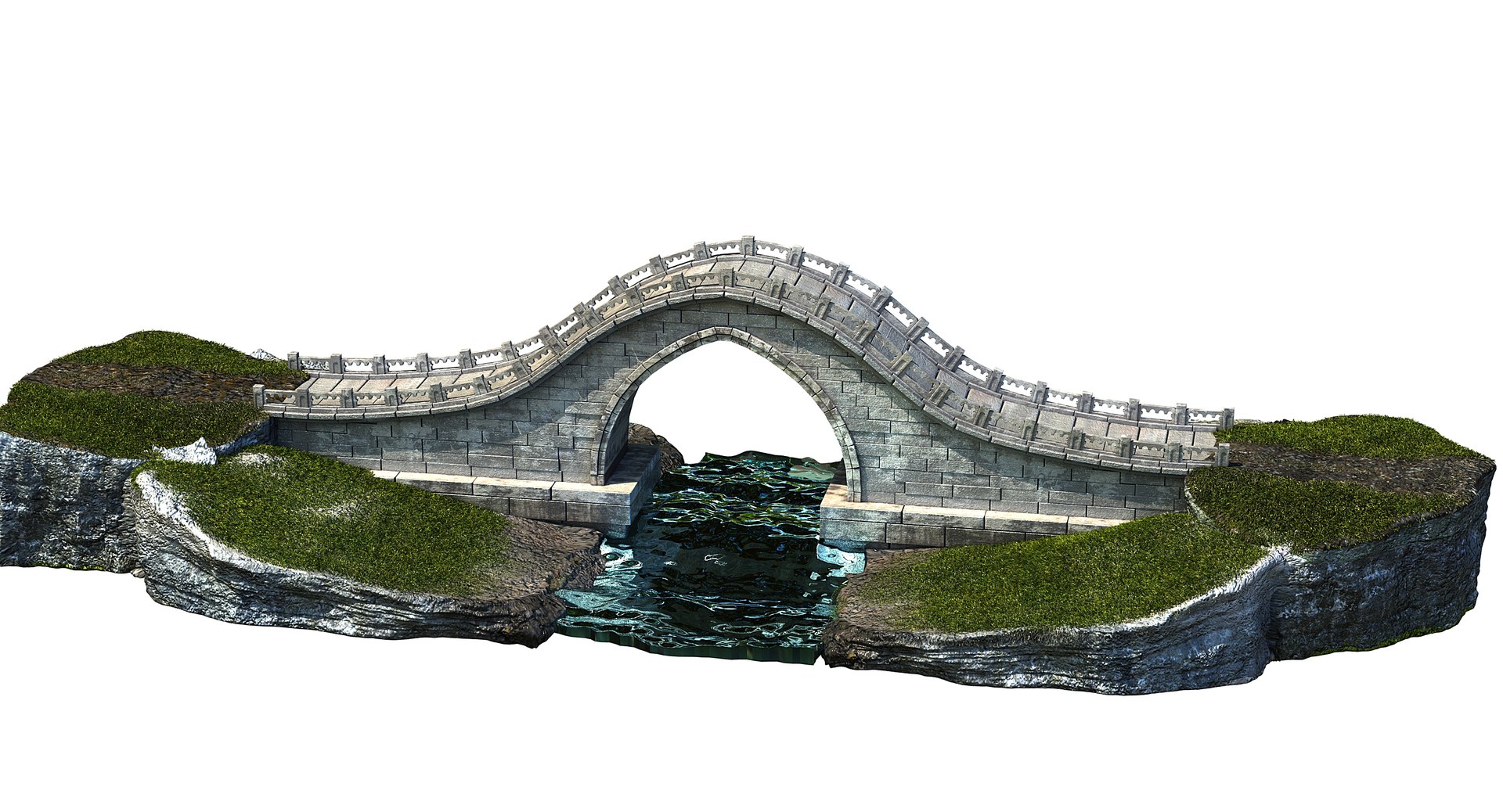 Stone Bridge 3d Model